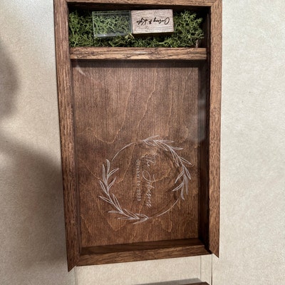 Wood Photo Box for Photo 4x6 & USB Box Holder 4x6 Proof Box USB Stick 3 ...