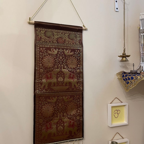 Table Runner Gold Wall Tapestry Silk Wall Decor 60 Inch Runner 70 Inch ...