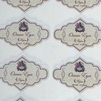 100 Pcs. VINTAGE LABEL STICKERS, Vintage Label Decals, Custom Text Logo ...