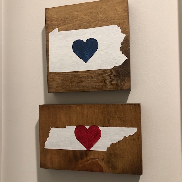 Painted State Sign | Mini State Sign | State Wall Art | Wood Home State ...