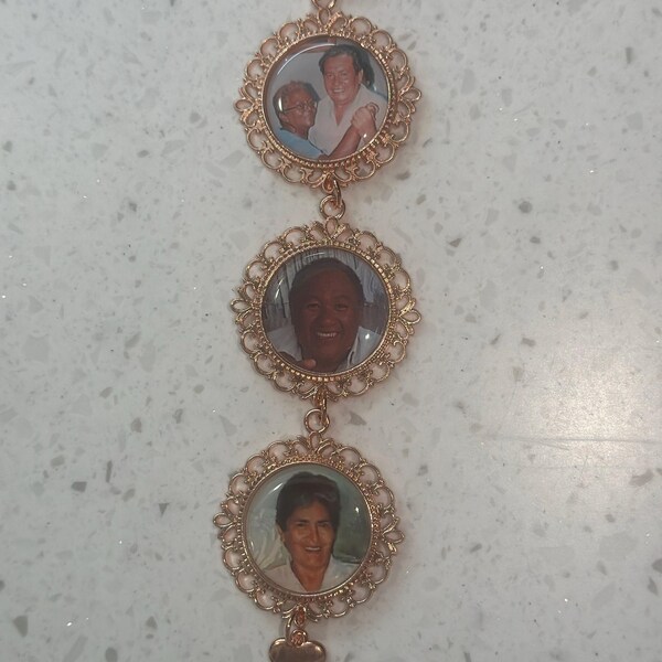 Memorial Photo Picture Wedding Bouquet Charm, Double Sided, Pin to ...