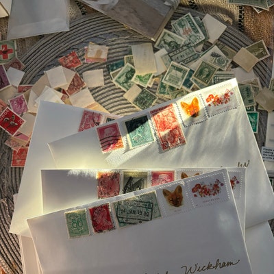 50 Vintage USED Stamps Stamps From Around the World Canceled Stamps ...