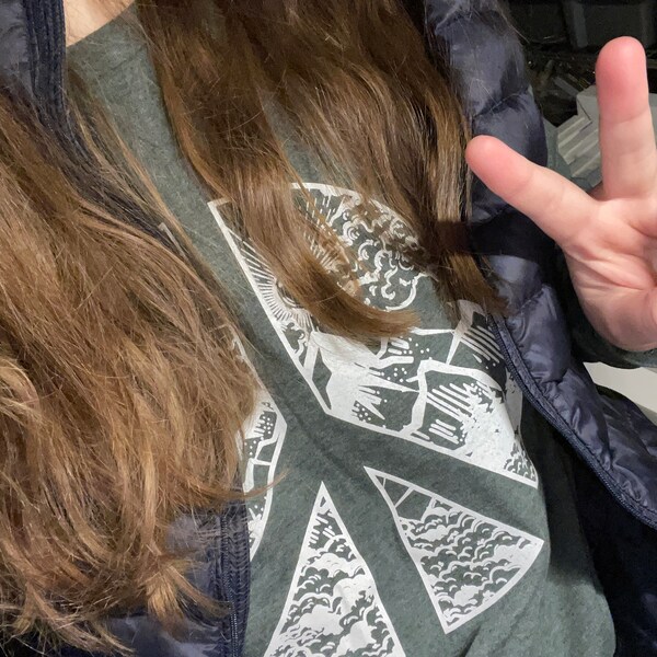 Peace Sign Long Sleeve T Shirt, Long Sleeve Tops, Nature, Women's Long ...