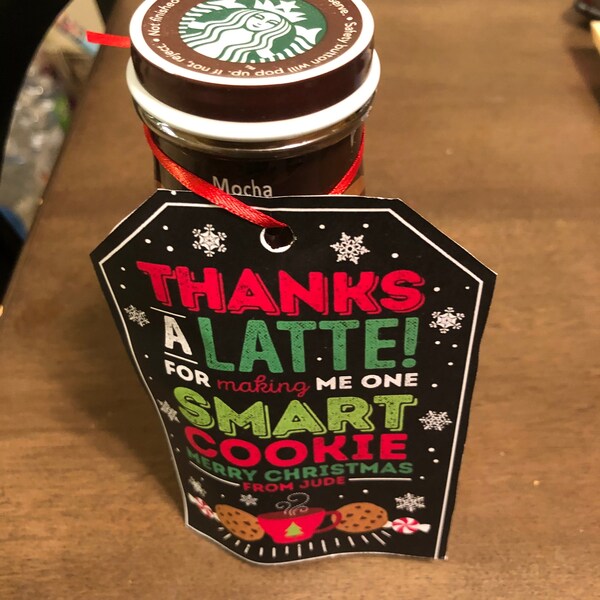 Teacher Christmas Gift Tags Printable Thanks a Latte Christmas Thanks a ...