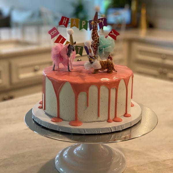 Safari Animal Cake Topper | Giraffe, Zebra, Lion Party Decor - Etsy