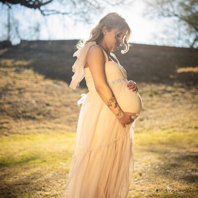 New Two Piece Open Belly Convertible Style-pregnancy Dress-mommy to Be ...