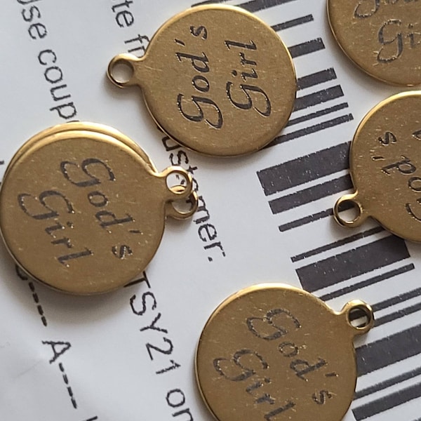 Custom Laser Charms Stainless Steel Personalized Charms - Your Text ...