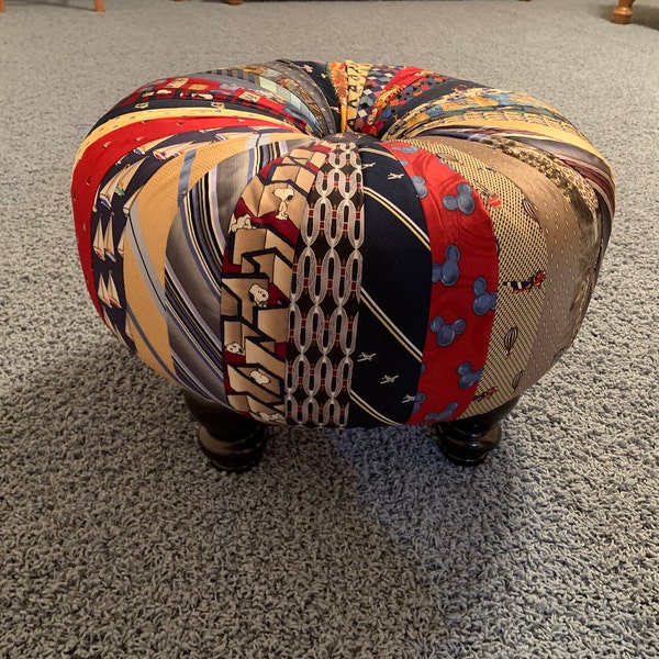Custom Tuffet Stool Made With YOUR TIES! - Etsy