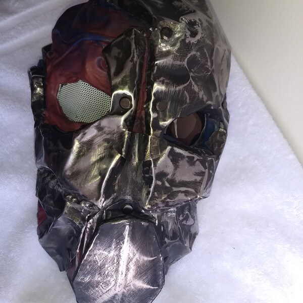 Steampunk Mask With Illumination and Moving Gears, Black Gold Leather ...