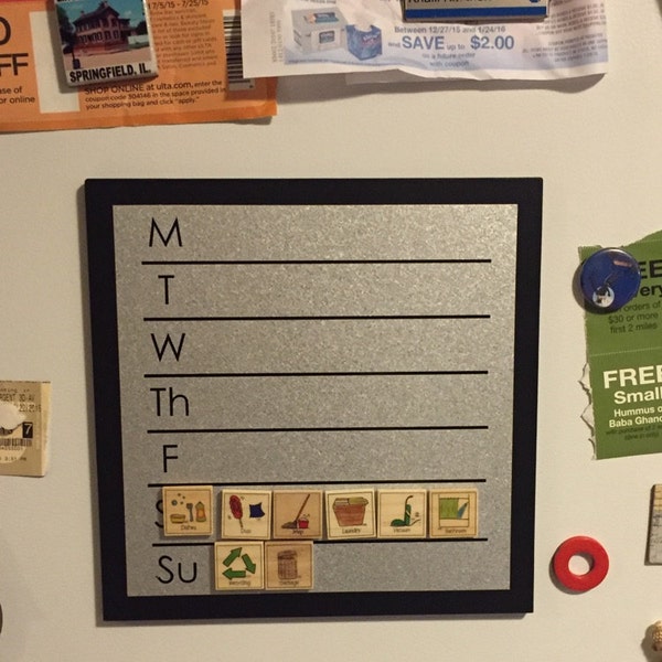 Cleaning Day Magnet Set of 6 - Chore Magnets - Magnetic Chore Chart ...