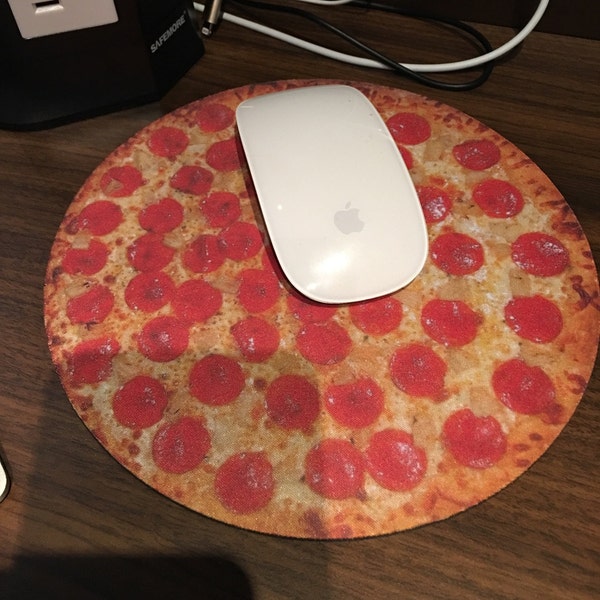 Pepperoni Pizza Round Circle Circular PC Computer Mouse Mat Pad - Etsy