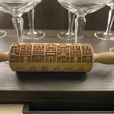 No. R103 BOHO-CHIC STYLE 3, Rolling Pin, Embossed Rolling Pin, Engraved ...