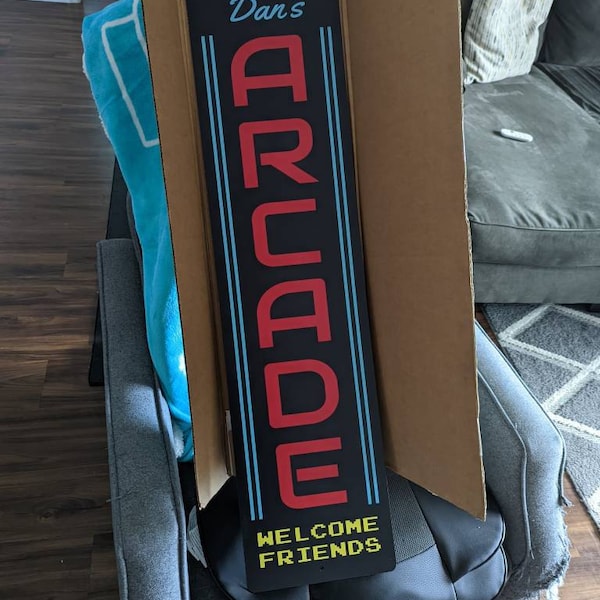 Arcade Sign Vertical, Gamer Gift, Custom Arcade Decor, Game Room Sign ...