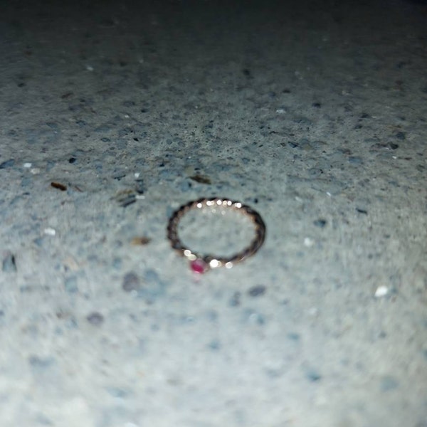 Tragus Earring - Gold Nose Piercing - Helix Ring - 2mm Red Ruby Tragus ...