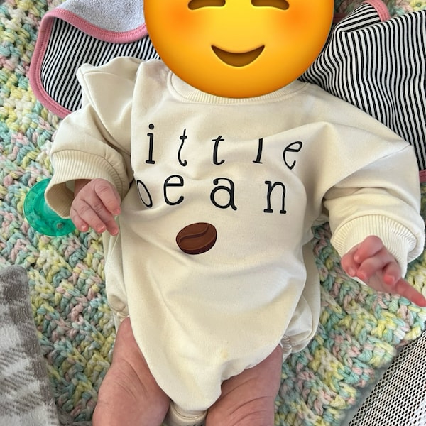 Little Bean Baby Romper, Coffee Baby Romper, Little Bean Romper, Unisex ...