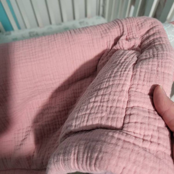 Organic Baby Quilt, Beige Baby Blanket, Muslin Crib Quilt, Baby Gauze ...