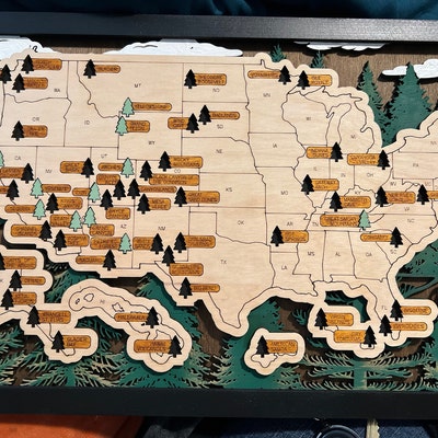 Personalized US Travel Map US Travel Map Travel Map Tracker - Etsy