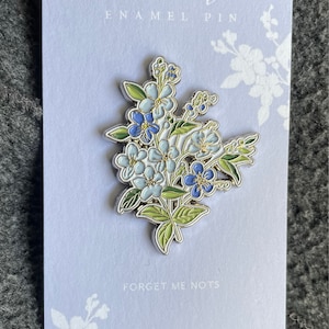 Forget Me Nots Enamel Pin Floral Enamel Pin Blue Flower Enamel Pin ...