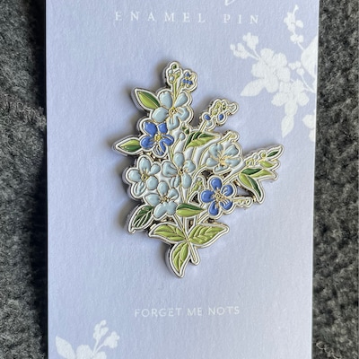 Forget Me Nots Enamel Pin Floral Enamel Pin Blue Flower Enamel Pin ...