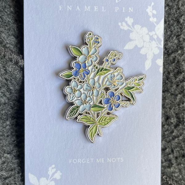 Forget Me Nots Enamel Pin | Floral Enamel Pin | Blue Flower Enamel Pin ...