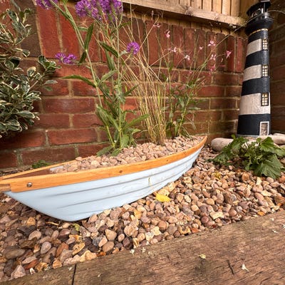 Large Boat Planter, Personalised, Plant/flower Pot, Garden, Pond, Home ...