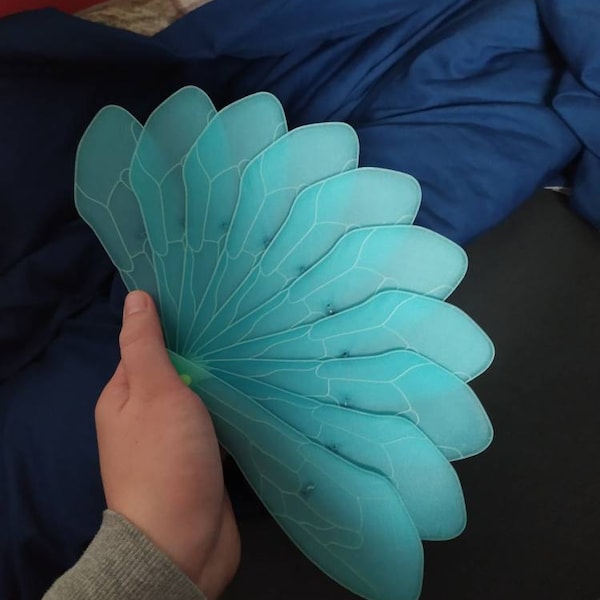 Handfan Dragonfly Wings. 3D Printed and Hand Sewn. Compostable and 100% ...