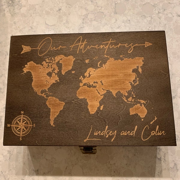 Keepsake Box, Adventure, World Map Box, Travel, Decorative ...