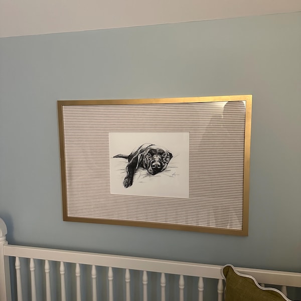 Labrador Retriever Art Print, Black Lab Chocolate Lab Drawing, Sleeping ...