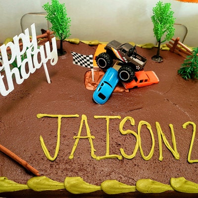 Monster Truck Cake Kit / Big Truck Crushing Cars Birthday / DIY Easy ...