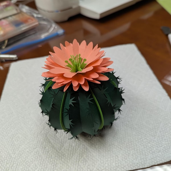 DIY 3D Blooming Cactus, No Glue Template, PDF and SVG Files for Instant ...