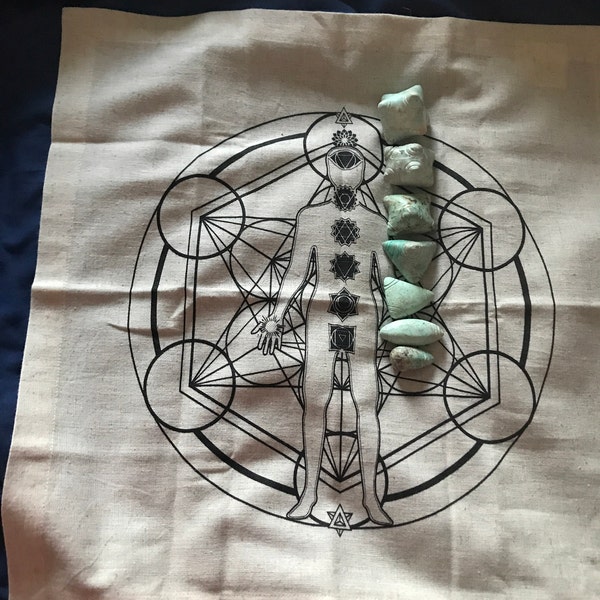 Energy Healing Metatron Grid Cloth - Linen Cloth - Distance Healing ...