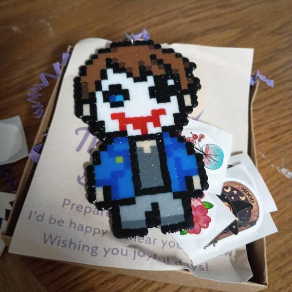 Silksong Sherma / Hornet Keychain - Handmade Perler Bead Pixel Art ...
