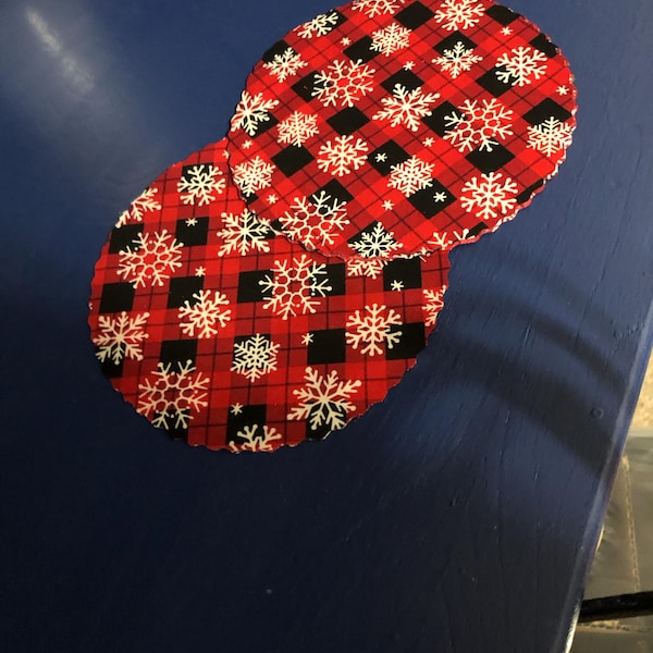 12 Red Gingham Jam Jar Covers, Cloth Fabric Toppers for Mason Jars ...