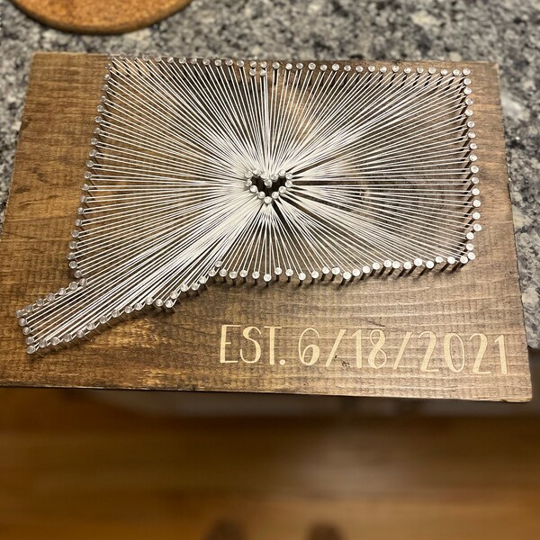 Connecticut String Art, Connecticut Wood Sign, Connecticut Nail Art ...