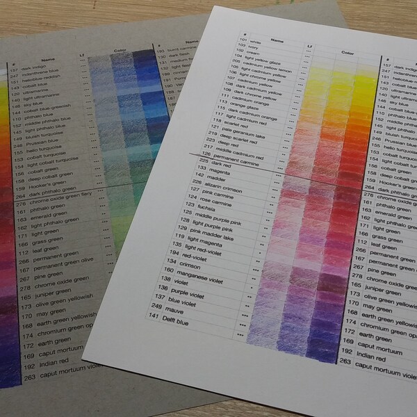 A4 Size Ready to Print Blank Reference Chart for Faber-castell ...