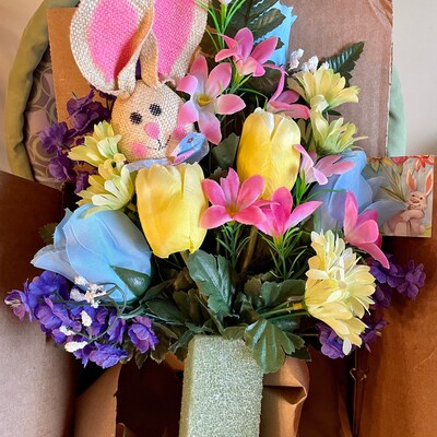 Patriotic Navy Military, Red White & Blue, Grave Cemetery Flowers ...