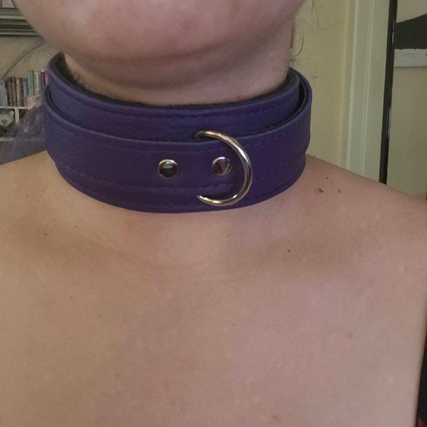 BDSM Vegan Locking Collar | Chinchilla Faux Fur-lined | Bondage Collar ...