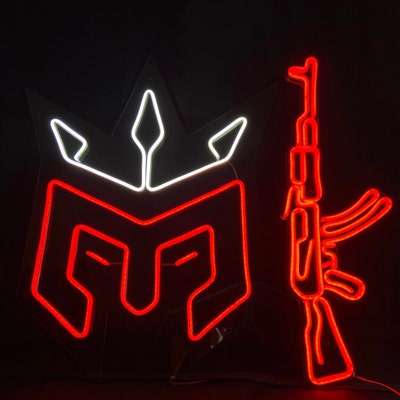 AK47 LED Neon Sign, Interior Decor, Room Decor, Wall Decor, Custom Sign ...