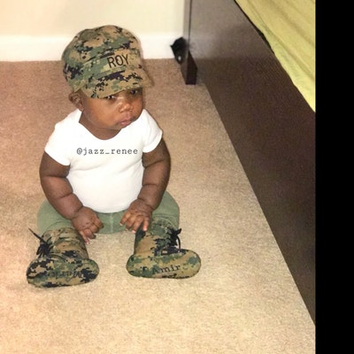 Personalized USMC Baby Cover. Desert or Woodland Camo. Pink, Brown, or ...