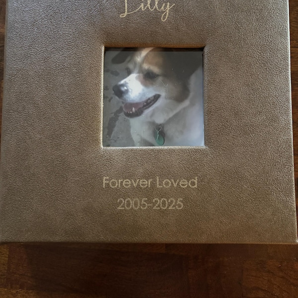 Engraved in Loving Memory Pet Leatherette Photo Album, Dog Memorial ...