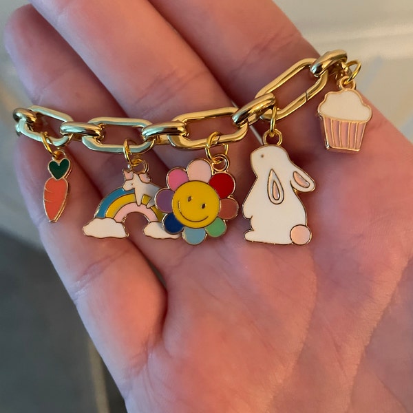 Smiley Face Flower Charms, Rainbow Charms, Charm Bracelets, Jewelry ...