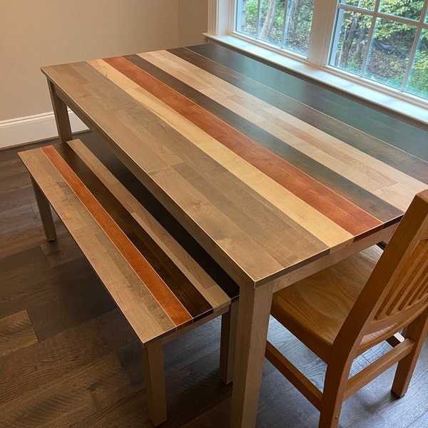 Solid Wood Dining Table: "the Quillton" Farmhouse Kitchen Table Set ...