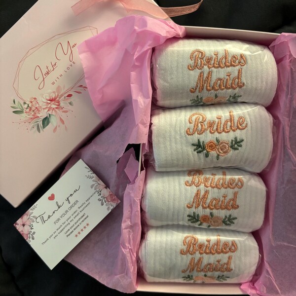 Custom Wedding Socks Silver Embroidered Custom Bride Socks Bridesmaid ...