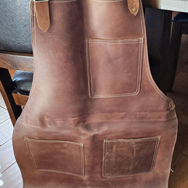 Premium Brown Leather Apron – Ideal for Bar | Personalized Gift for ...
