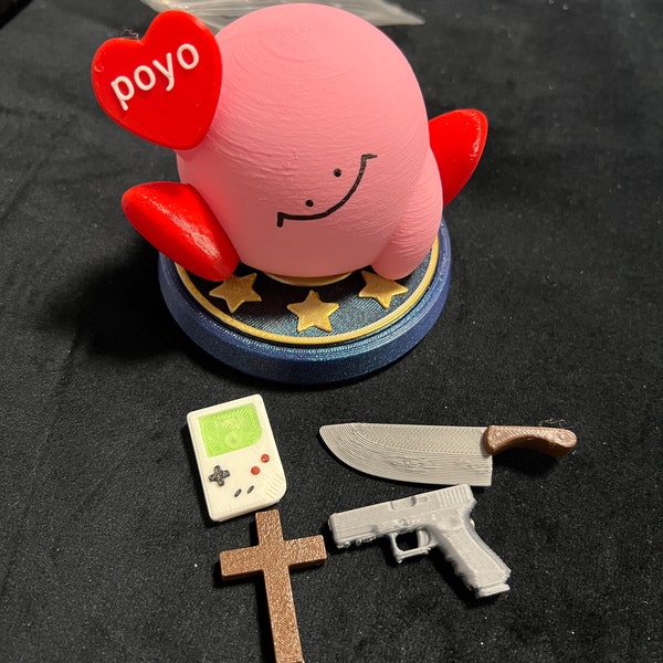 Derpy Kirby Custom Amiibo new Design With Accessory Pack - Etsy