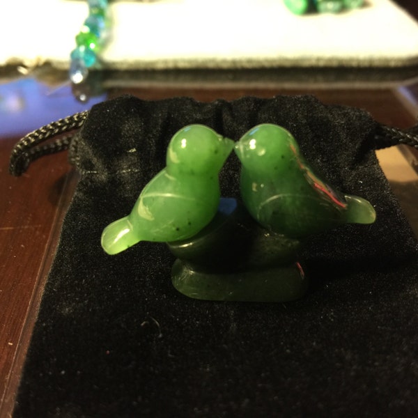 Canadian Nephrite Jade Love Birds Carving - 35TH Wedding Anniversary - Etsy