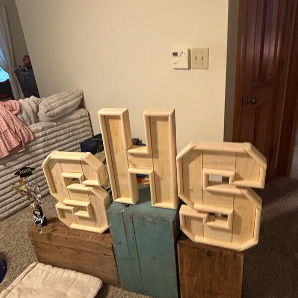 Large Metal Letters, 3D Rustic, Chunky Thick Metal Initials, Stained or ...