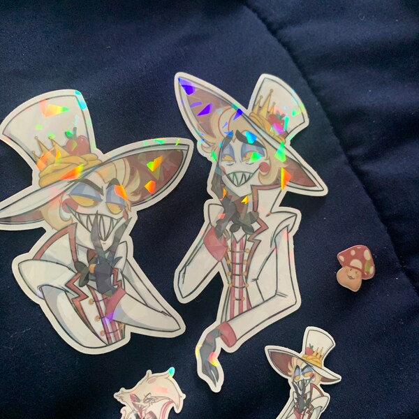 Hazbin Hotel Lucifer Sticker 4 Hazbin, Glitter, Laminated, Lucifer ...