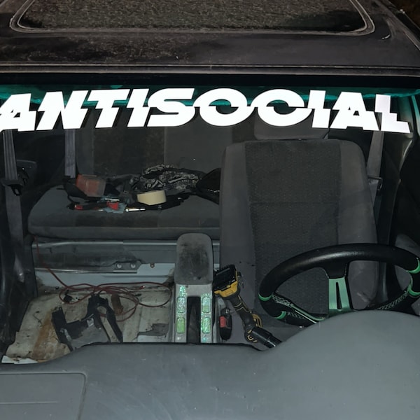 Antisocial / Decal Sticker Windshield Window Body Mirror Glass Laptop ...