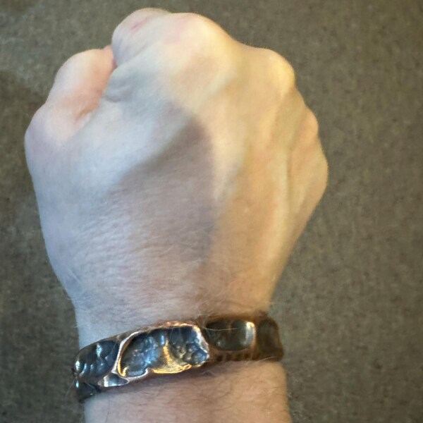 Copper Cuff Bracelets, Handmade, Hammered Air Chasing, Antiqued Copper ...